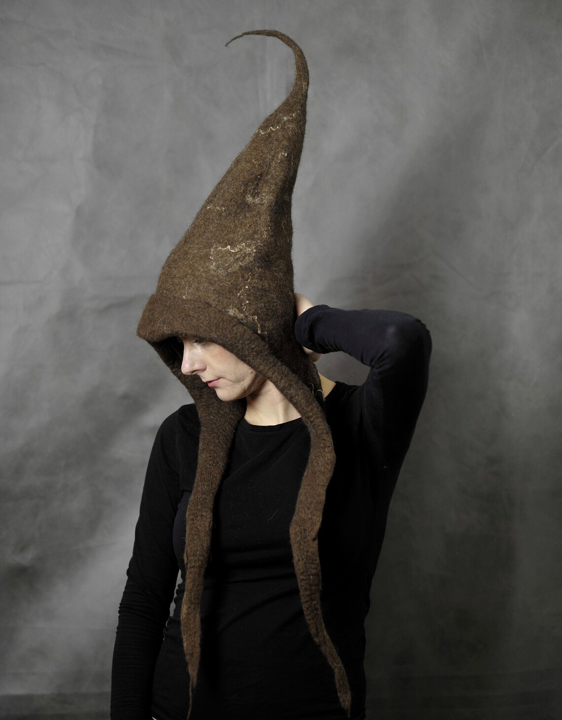 Fantasy Druid Hat Gnome Hat Felted Pointy Costume Hat MADE | Etsy