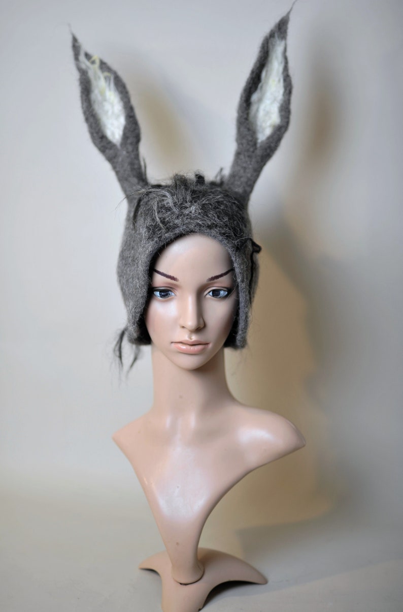 Donkey Hat | Felted Donkey Costume Hat | Donkey Cosplay | Hand Felted ...