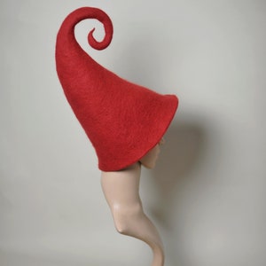 Christmas Red Elf Hat | Elf Costume Hat | Fairy Felted Cosplay Hat | Merino Wool Hat - Etsy