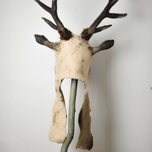 Deer Antler Costume Hat | Deer Cosplay Hat | Krampus Pagan Costume Hat ...