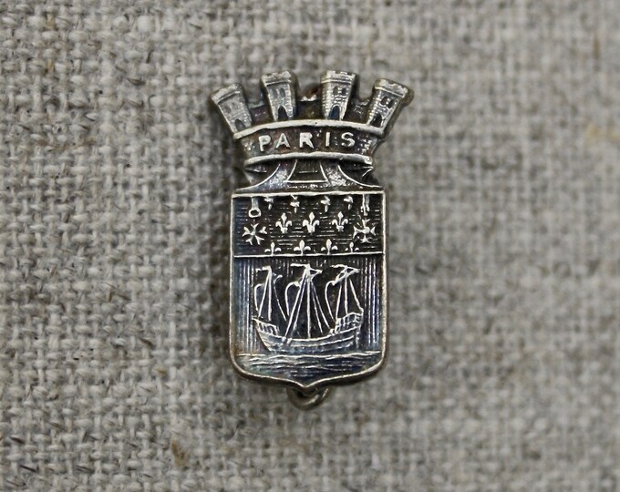 Vintage Paris Souvenir Brooch, Paris Coat of Arms, French Brooch, Made ...