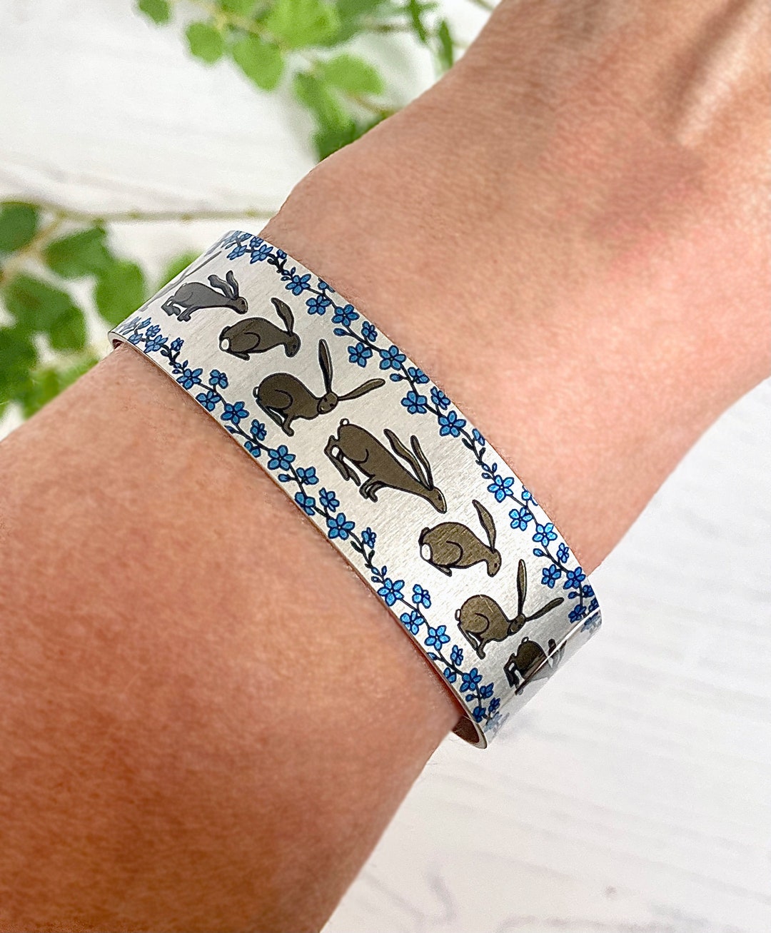 Hare Jewellery Cuff Bracelet With Hares Metal Bangle With - Etsy
