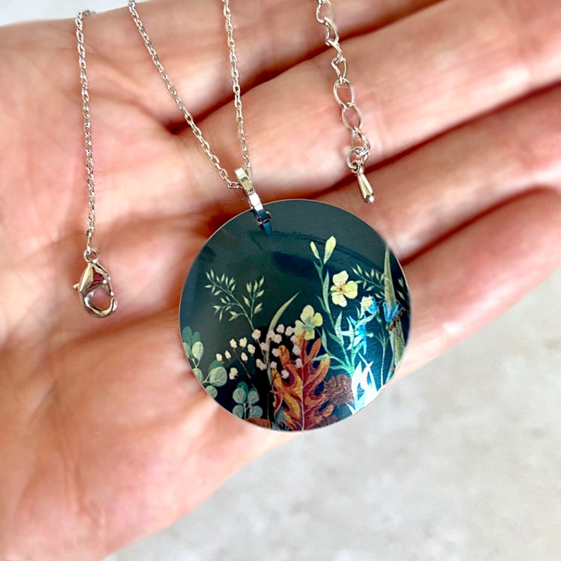 Autumn Fall Pendant Necklace on a Fine Chain. Handmade Nature | Etsy