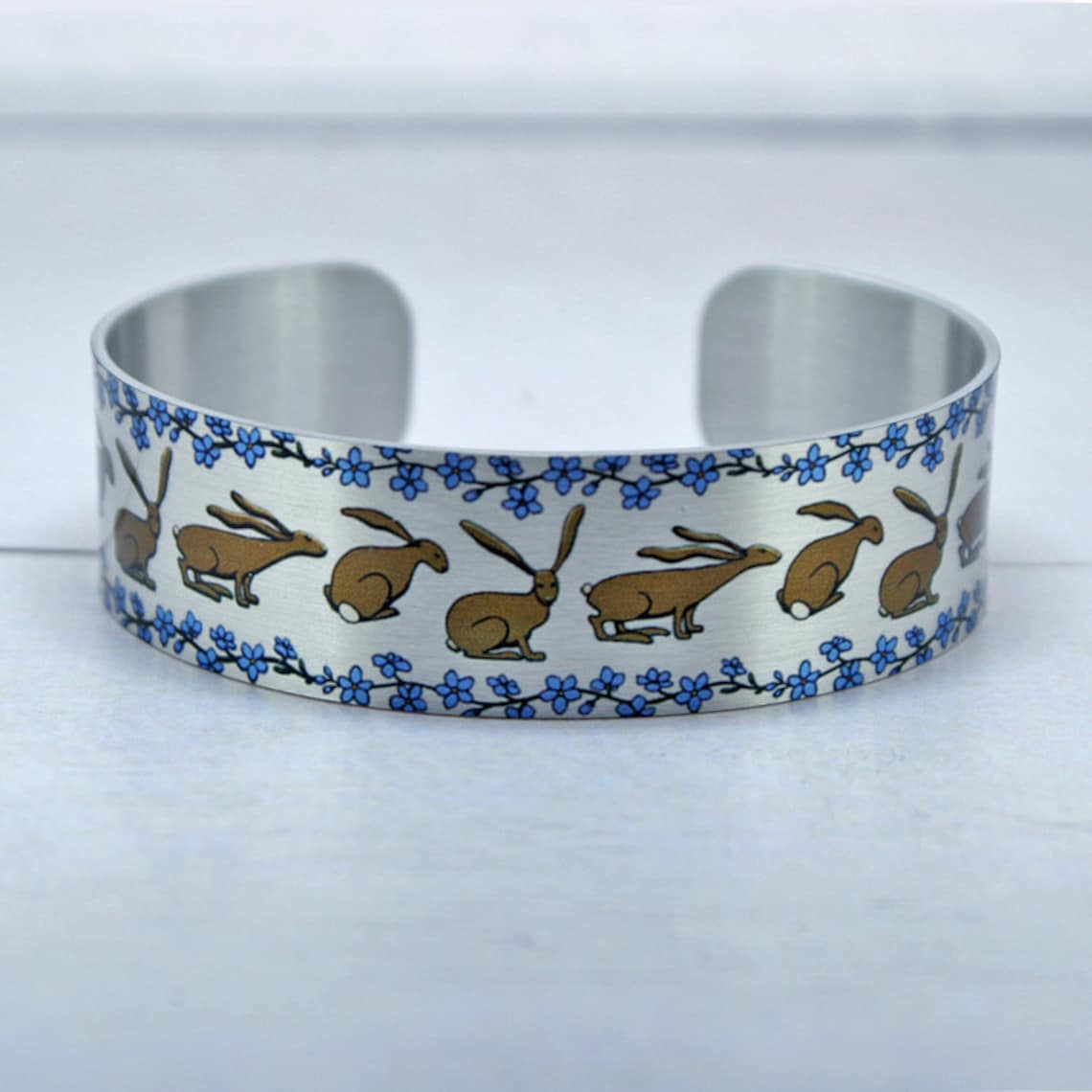 Hare Jewellery Cuff Bracelet With Hares Metal Bangle With - Etsy