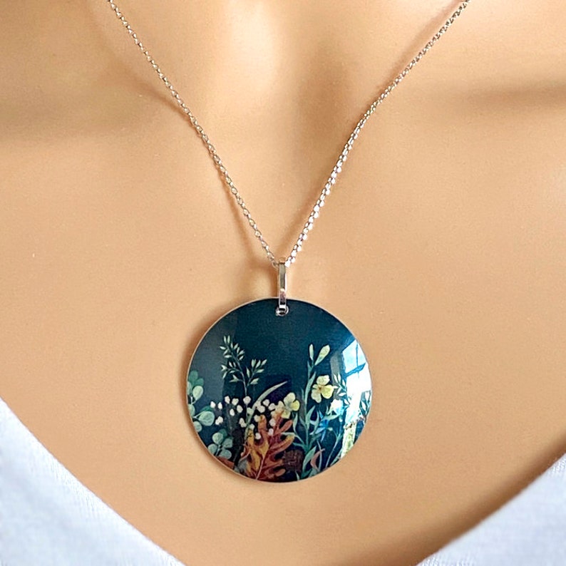 Autumn Fall Pendant Necklace on a Fine Chain. Handmade Nature - Etsy