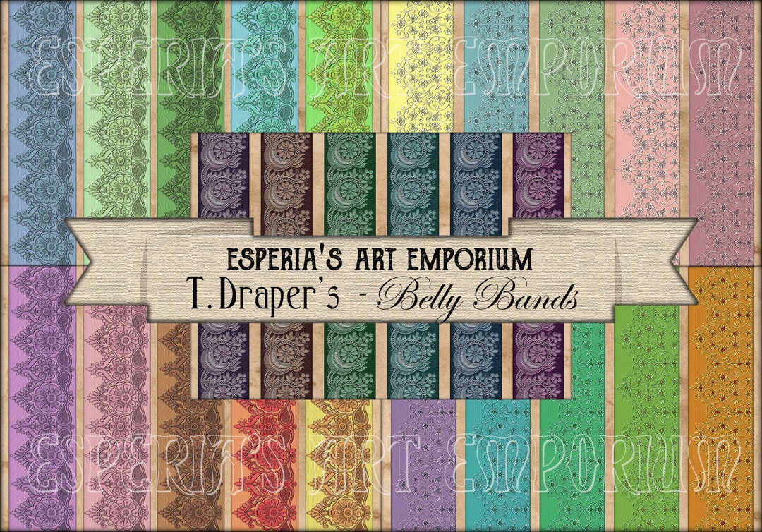 Digital Collection DRAPERY Embroidery Belly Bands 8 - Etsy