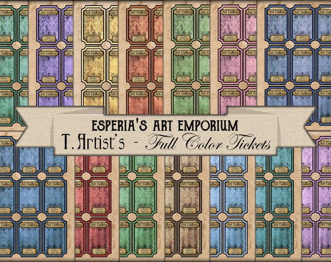 Digital Collection FINE ARTS Full Color Tickets 14 Sheets Instant ...