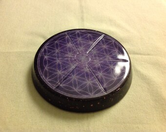 Large Orgone ASG charging disc with a Flower of Life | Etsy
