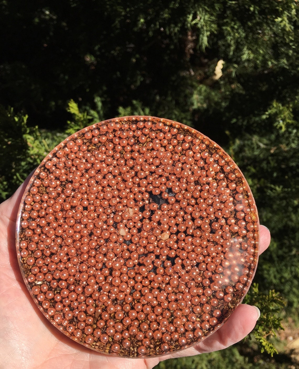 Large Orgone ASG Charging Disc With Flower of Life Rhodizite - Etsy