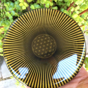 Large Orgone ASG Charging Disc With a Flower of Life, Rhodizite ...