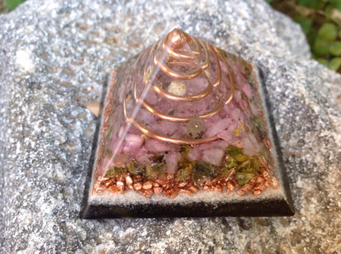 Orgone ASG Small Pyramid With a Tesla Coil Rhodizite | Etsy