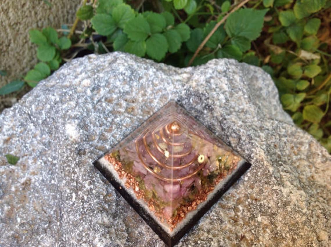 Orgone ASG Small Pyramid With a Tesla Coil Rhodizite | Etsy