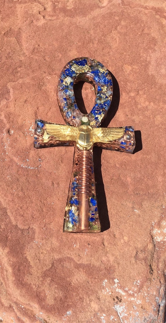 Orgone ASG Energetic Ankh With Lapis Lazuli Shungite | Etsy