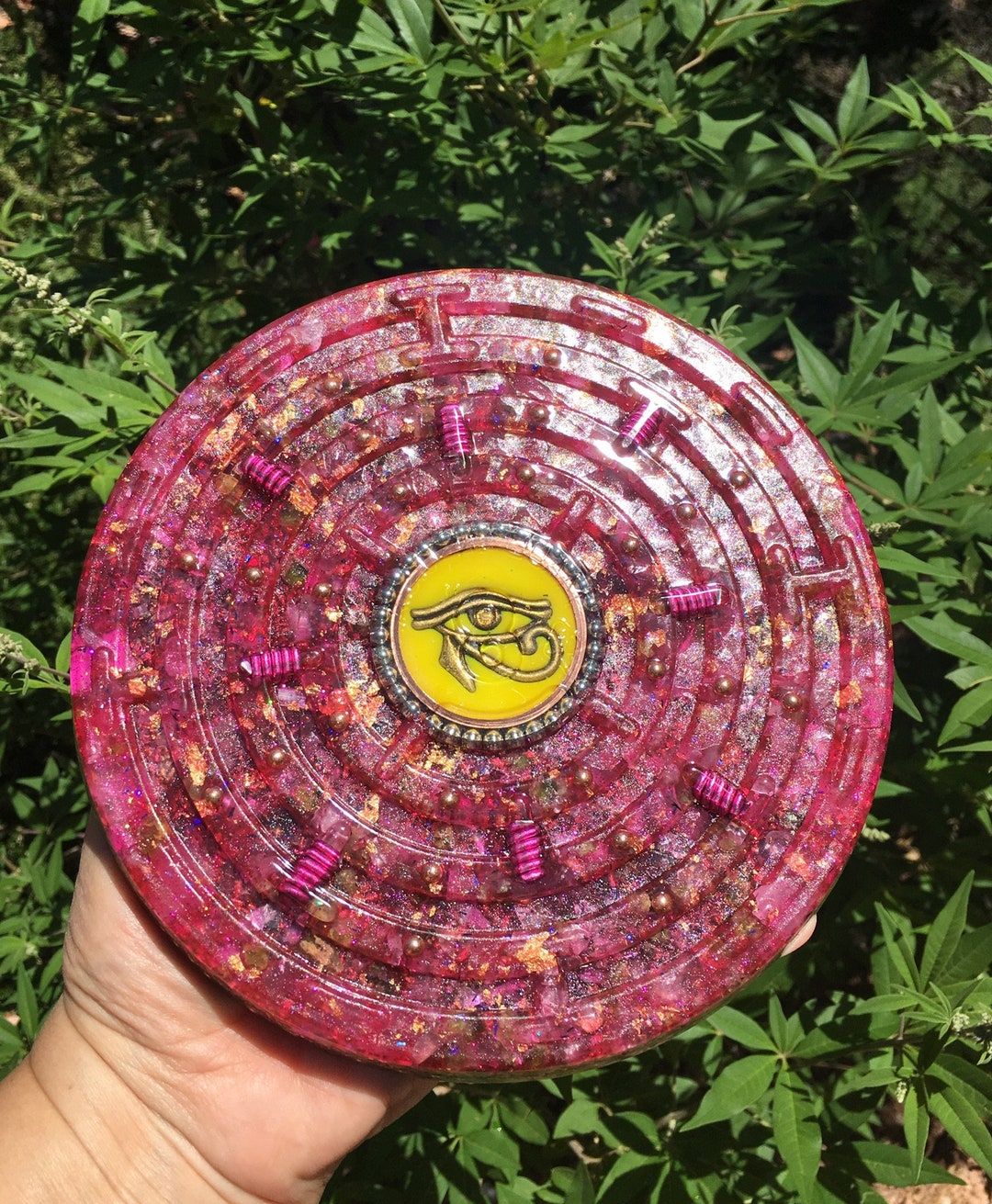 Extra Lg Super Powerful Orgone Charging Disc With a Copper Cylinder ...