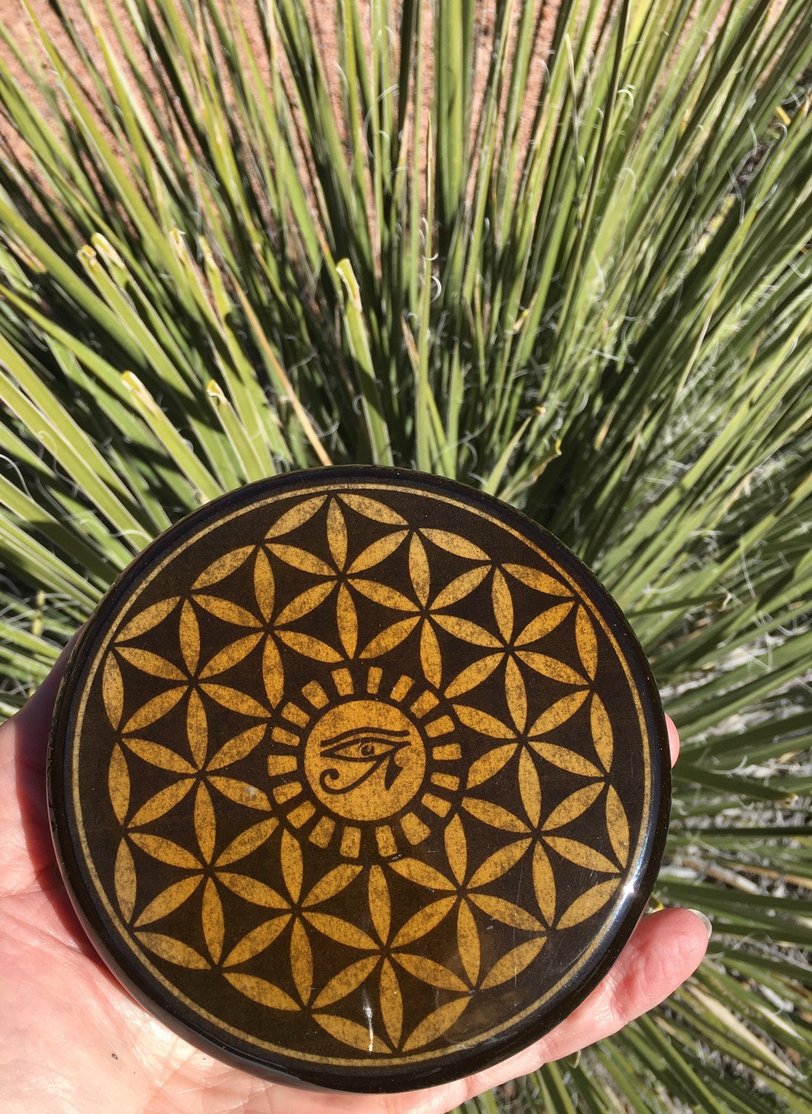 Large Orgone ASG Charging Disc With Flower of Life Rhodizite - Etsy