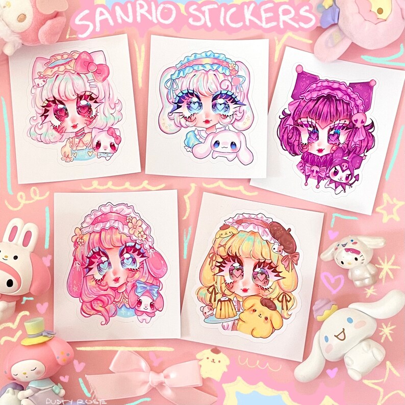 Sanrio Girls Sticker Pack - Etsy