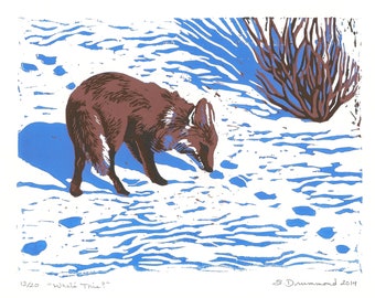 Winter Scene Linocut - Etsy