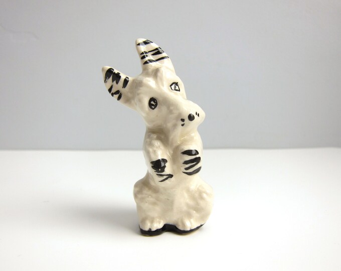 Stangl Pottery White and Black Terrier Dog Figurine, Vintage Westie ...