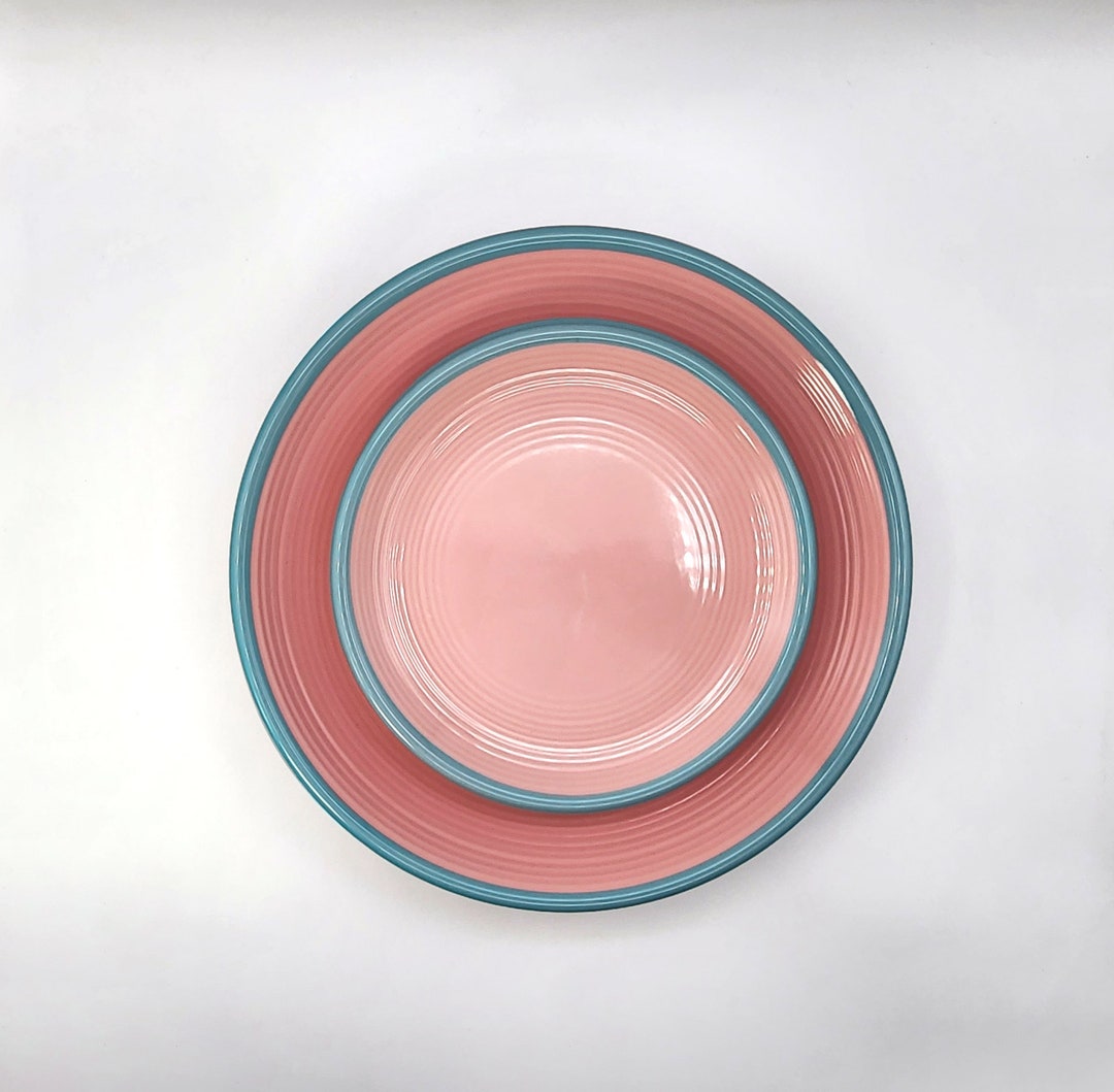 Vintage Century China Rio Pink Stoneware Dinner Plates, Salad Plates ...