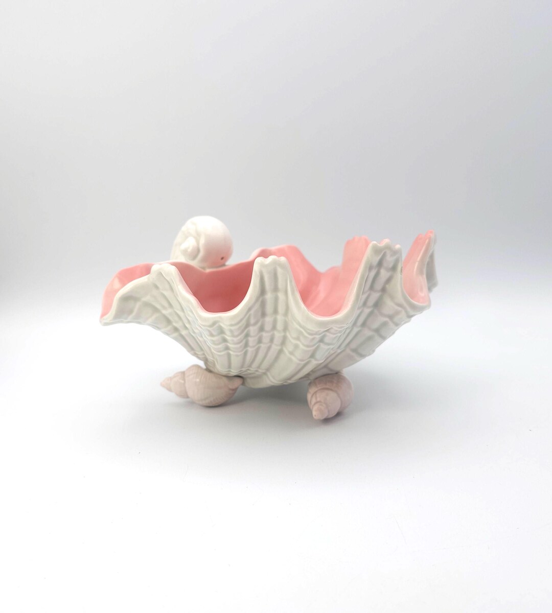 Vintage Fitz and Floyd Coquille Pink Shell Ceramic Serving Bowl - Etsy