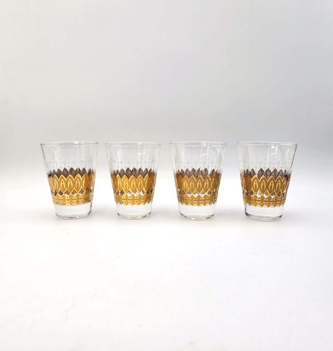 Vintage Pasinski 22k Gold Cocktail Glasses - Mid Century Regency Set of ...