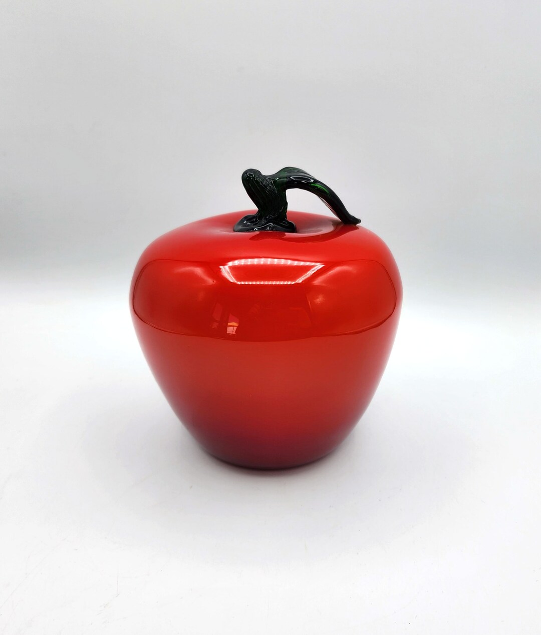 Vintage Large Red Murano Glass Apple Sculpture, Big Apple, Fruit Art ...