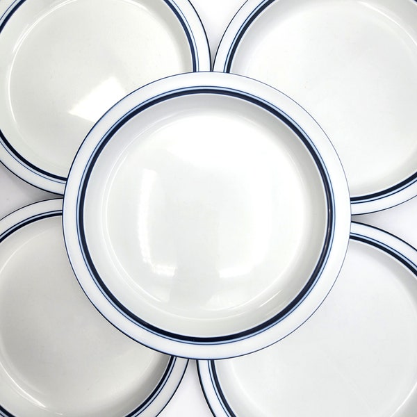 Bistro Blue Rim Plates - Etsy