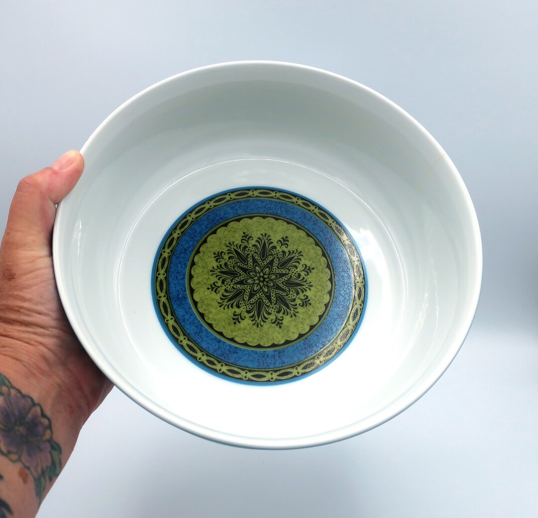 Vintage Sango Aquarius Apollo Blue Green Porcelain 9" Vegetable Bowl - Etsy