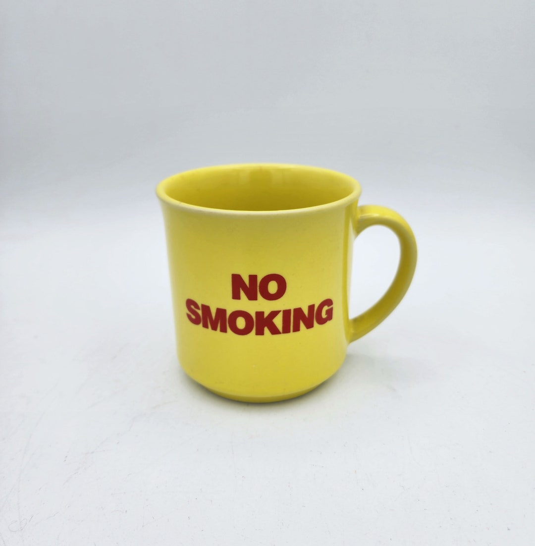 Vintage No Smoking Yellow Mug - 1980s Recycled Paper Products Japan - Etsy