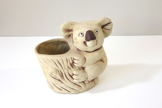 Vintage Koala Bear Clay Pottery Planter Pot - Etsy