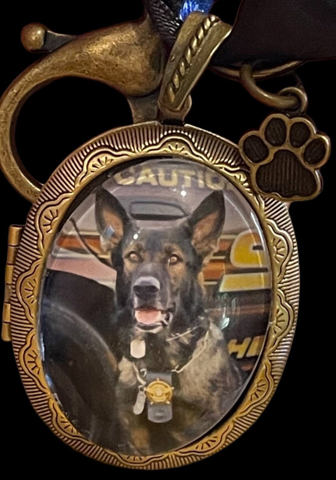 Police Dog K9 Memorial Locket Antique Gold - Etsy