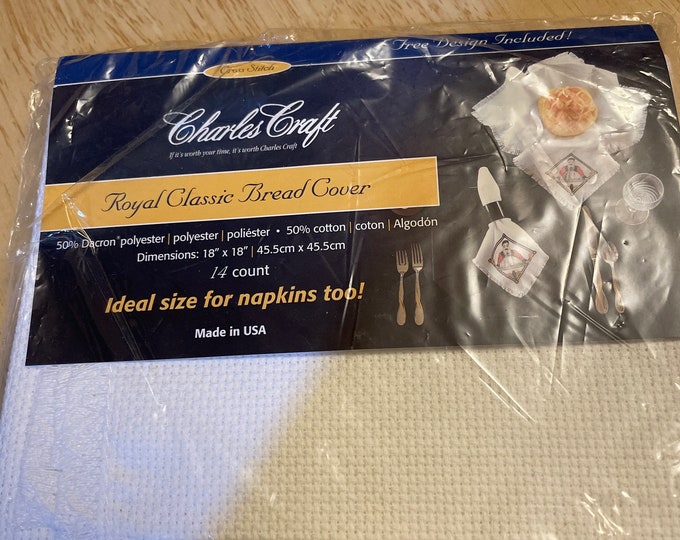 Charles Craft Royal Classic Bread Cover or Napkin 18” X 18” for Counted ...