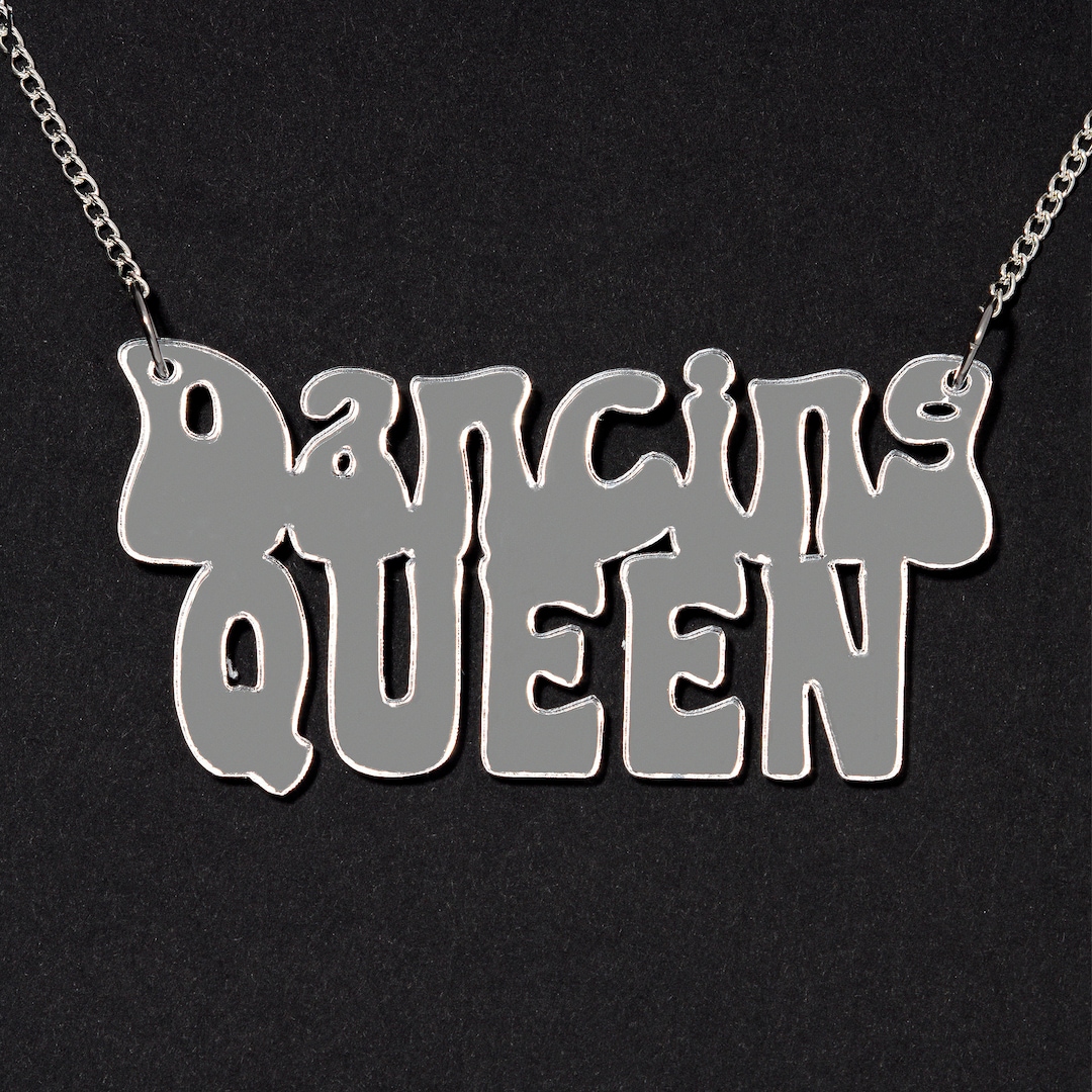 Silver Mirror Acrylic Dancing Queen Necklace - Etsy