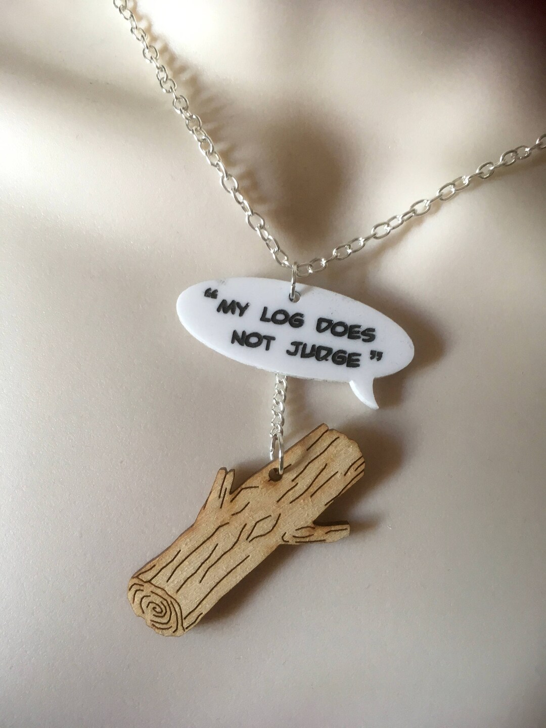 TWIN PEAKS Inspired Log Lady Quote Necklace...with Hanging Log - Etsy
