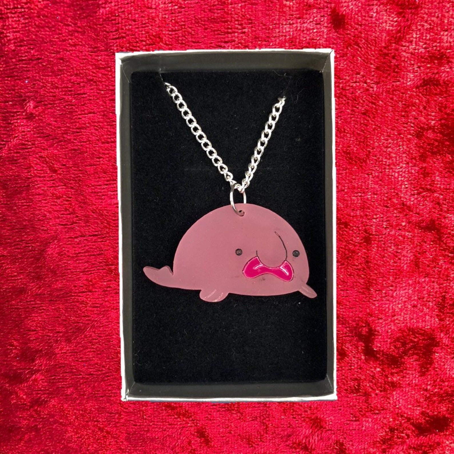 Pink Frosted Acrylic 'BLOB FISH' Necklace | Etsy