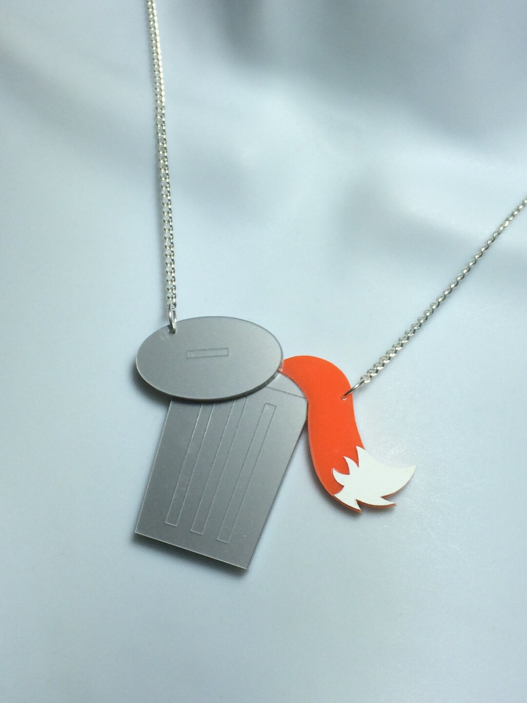 Fabulous Laser Cut 'dustbin Raider' Quirky Necklace - Etsy