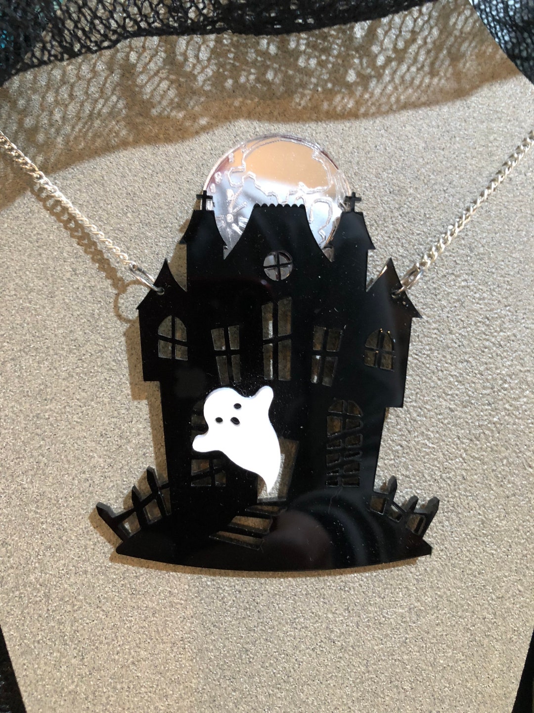 Haunted House Acrylic Necklace - Etsy