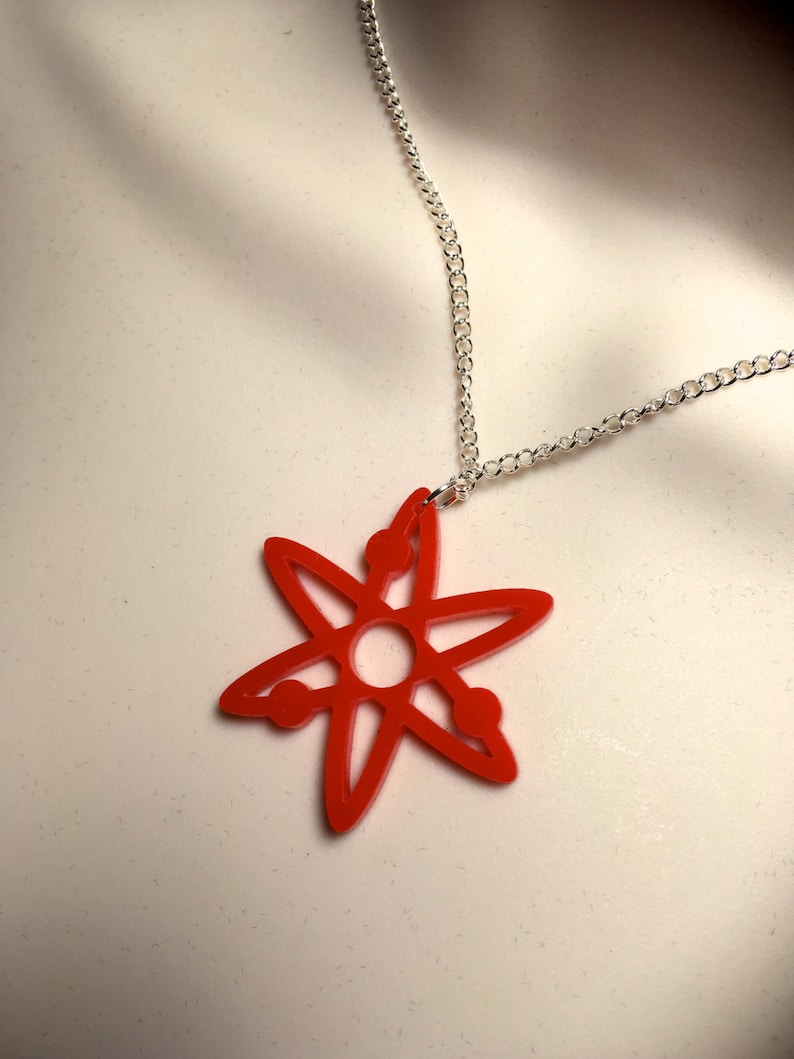 ATOMIC symbol...Laser cut Acrylic necklace | Etsy