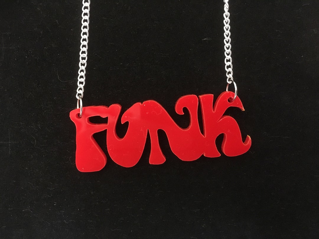 Acrylic 70's Style 'FUNK' Music Festival Necklace - Etsy