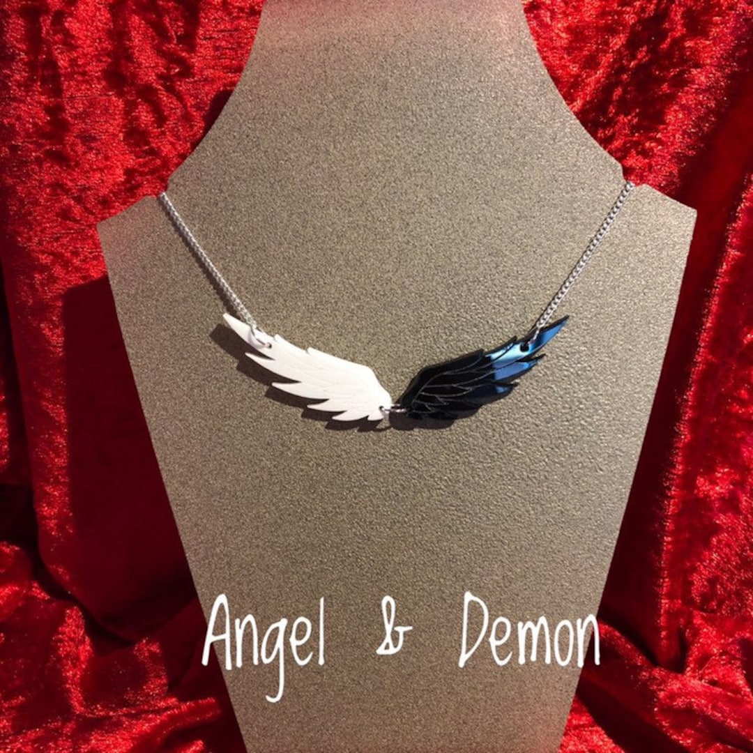 Angel & Demon Wings Acrylic Necklace - Etsy