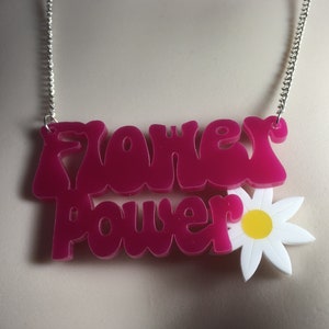 Acrylic 70'S Style 'FLOWER POWER' Festival Summer Necklace - Etsy