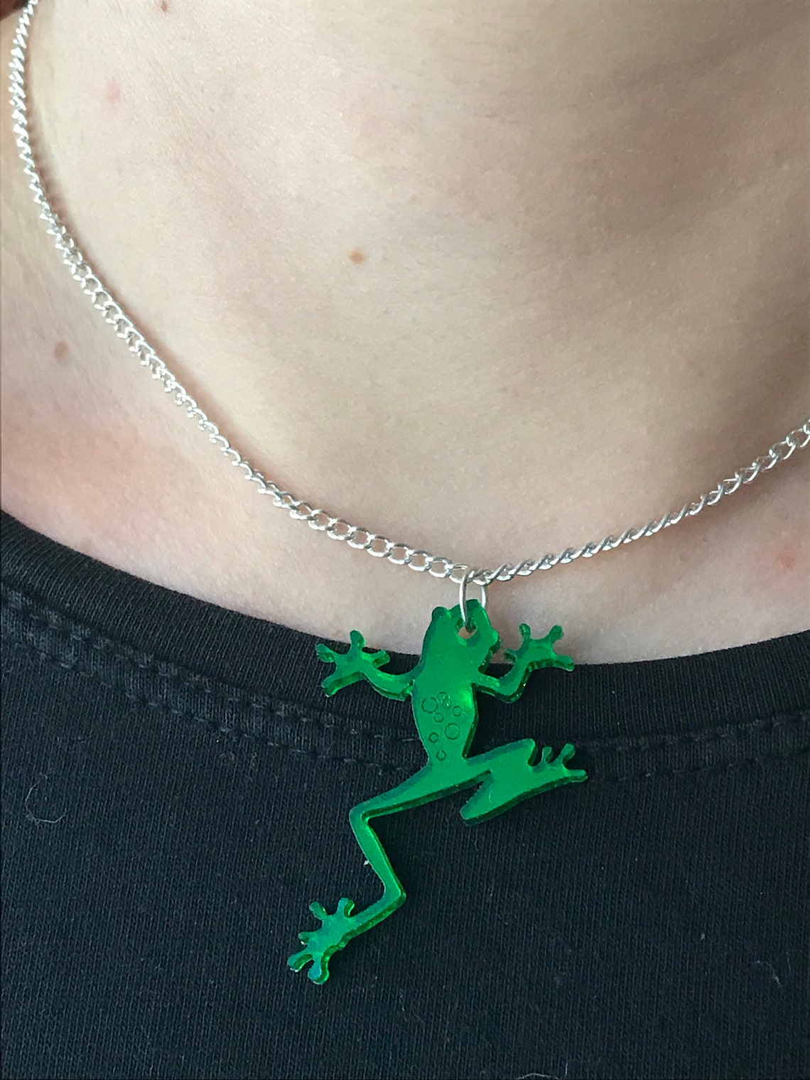 Green Mirror Acrylic Climbing TREE FROG Pendant - Etsy
