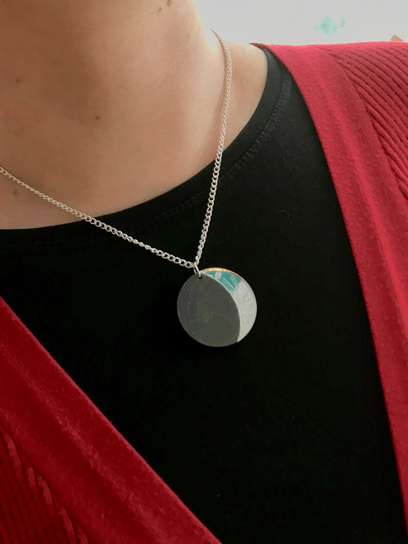 Laser Cut Acrylic CRESCENT MOON SHADOW Pendant - Etsy