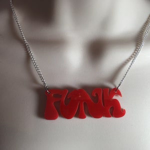 Acrylic 70's Style 'FUNK' Music Festival Necklace - Etsy