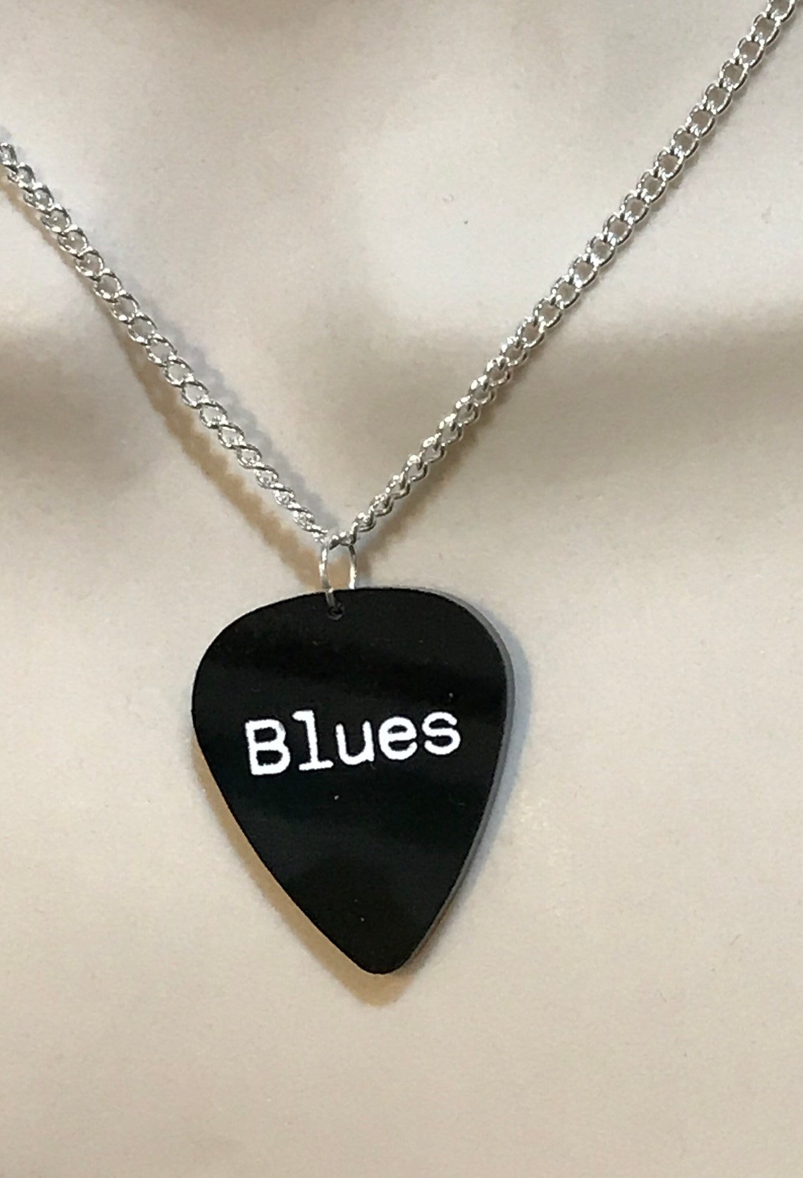 Rock....plectrum Shaped Laser Cut Acrylic Necklace - Etsy