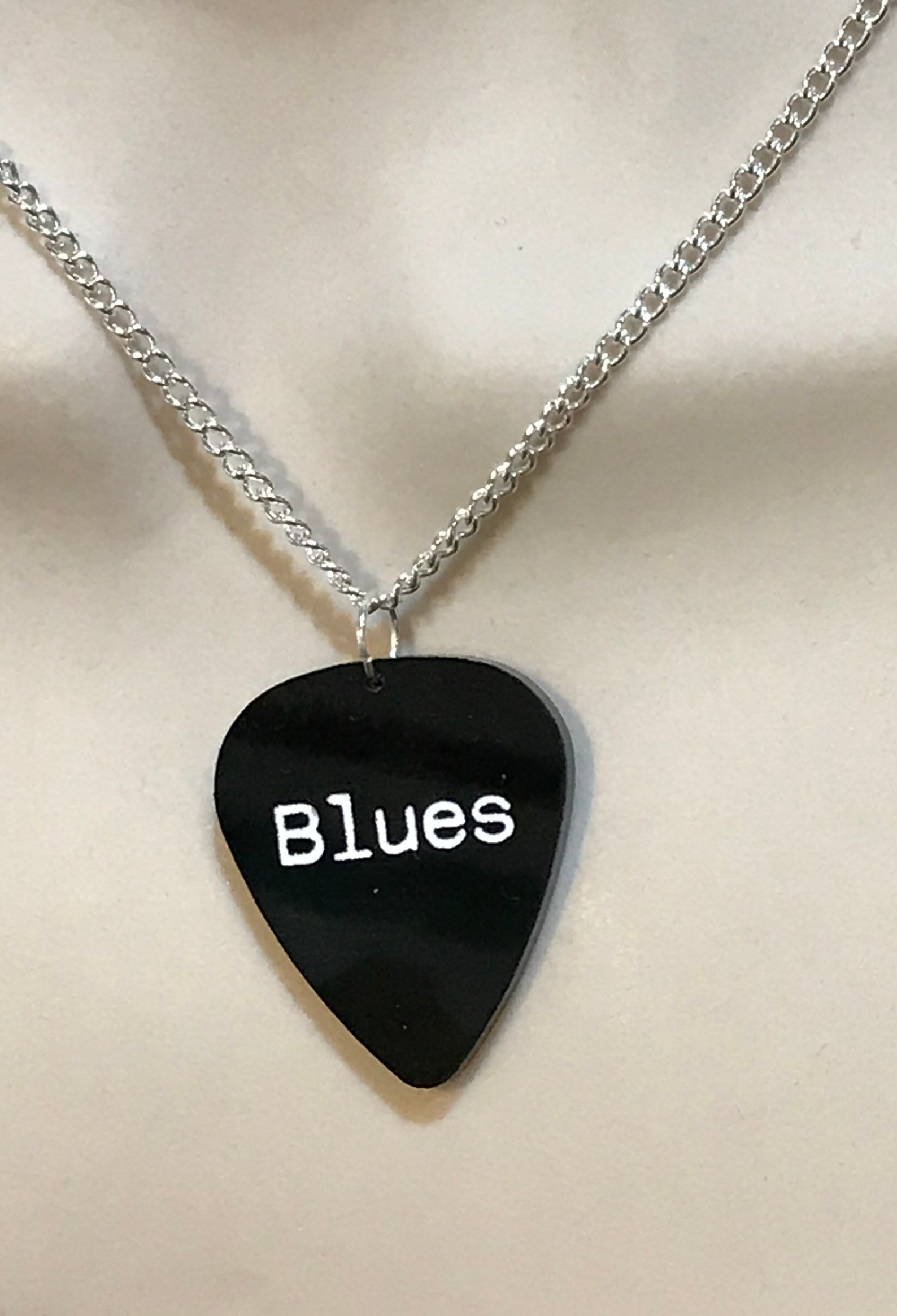 Rock....plectrum Shaped Laser Cut Acrylic Necklace - Etsy