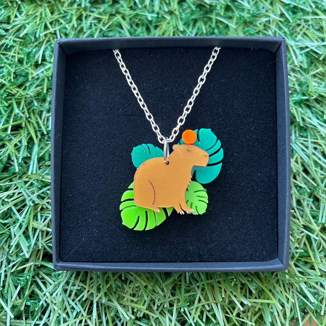 Acrylic Capybara Necklace - Etsy