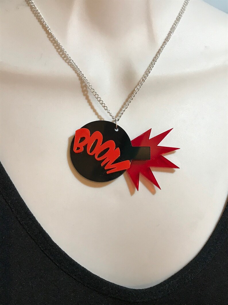 Laser Cut Acrylic...the Bomb..necklace...boom - Etsy