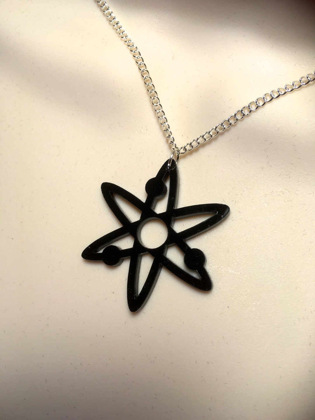 ATOMIC Symbol...laser Cut Acrylic Necklace - Etsy