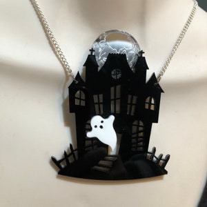Haunted House Acrylic Necklace - Etsy